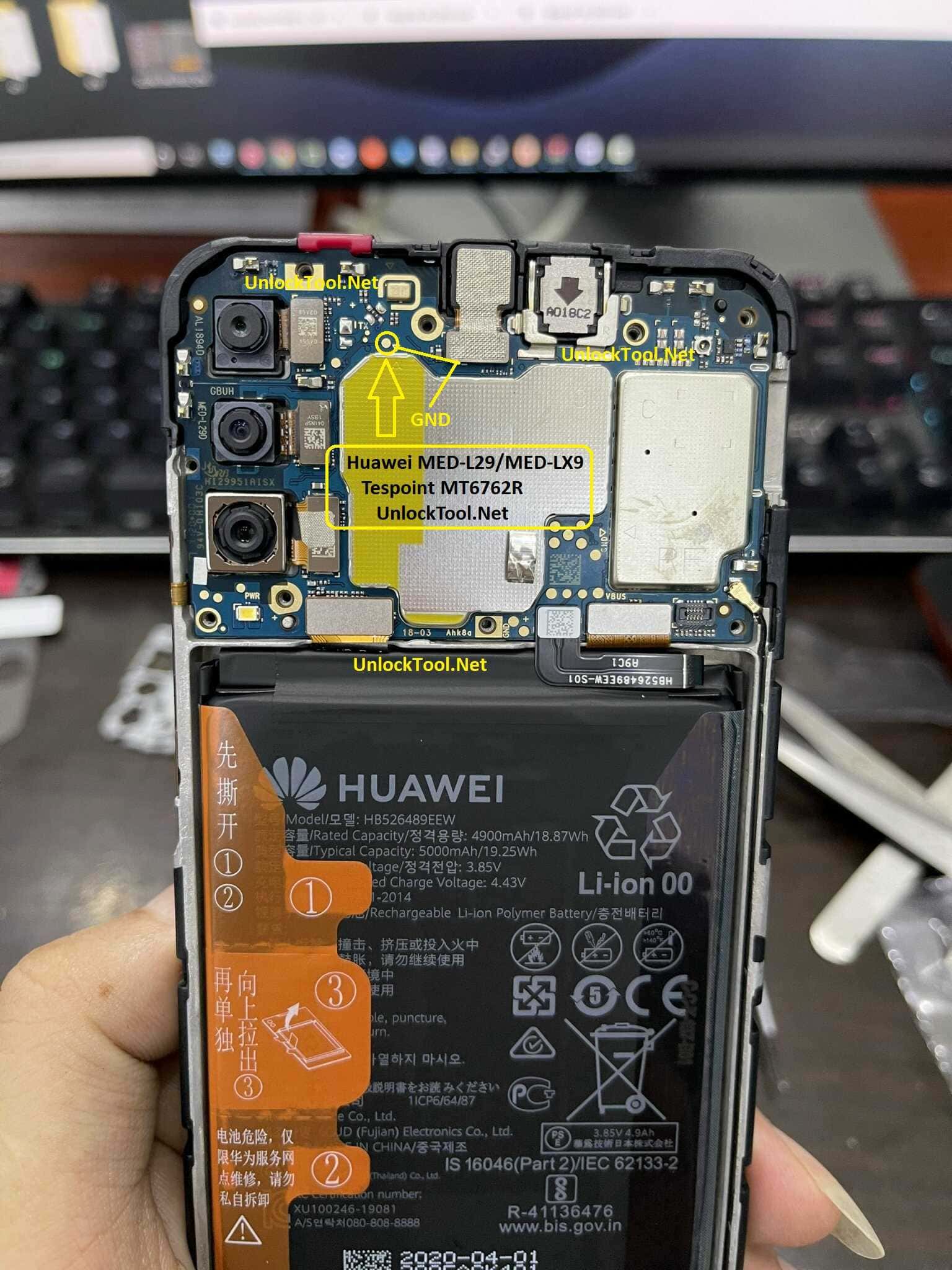 Huawei Y6P MED-LX9 MED-L29 | Test Point UnlockTool