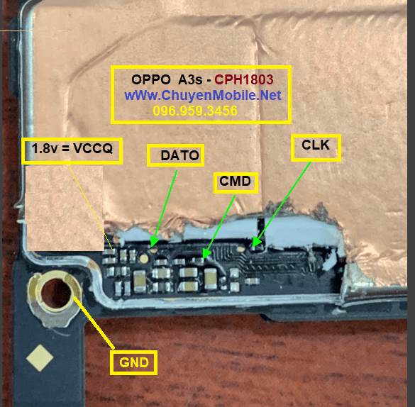 Oppo A3s CPH1853 Pinout | Test Point UnlockTool